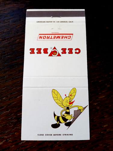 Vintage Matchbook: Cee Bee Chemical Co, Downey, CA | eBay