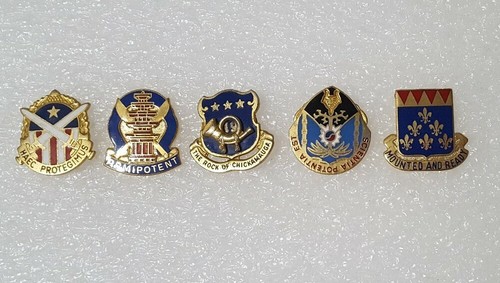 Vintage lot (5) US Military Unit Crest - pin highly collectible. | eBay