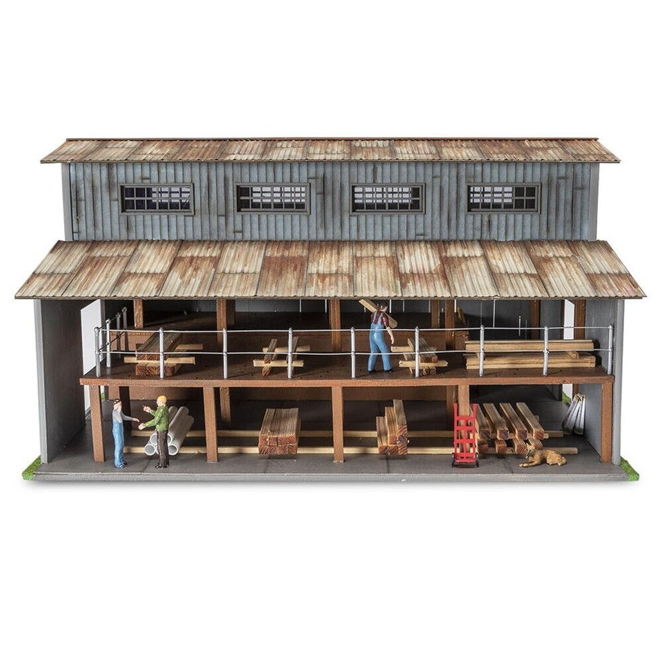 Menards O Gauge Lumber Yard Building 1:48 Scale New included 4.5v power ...