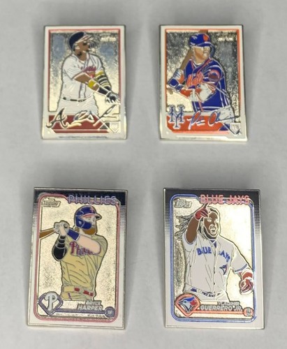 *Lot of 4* Topps Super Box Exclusive Pins 2023 Acuna Alonso 2024 Harper ...