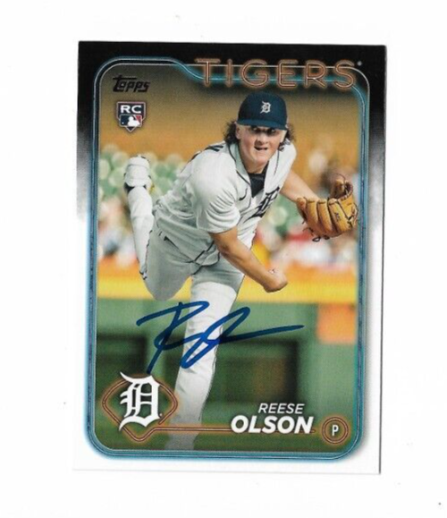 Detroit Tigers REESE OLSON Signed 2024 Topps Card #308 W/Proof | eBay