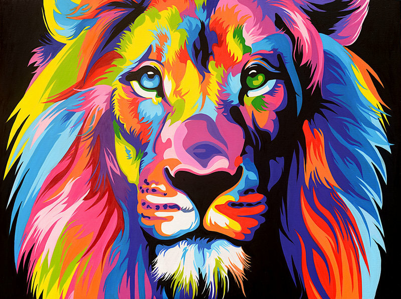Lion Abstract Painting
