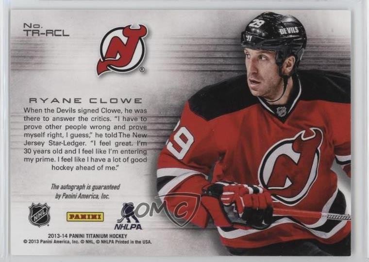 2013-14 Panini Titanium Reserve Signatures Ryane Clowe #TR-RCL Auto | eBay