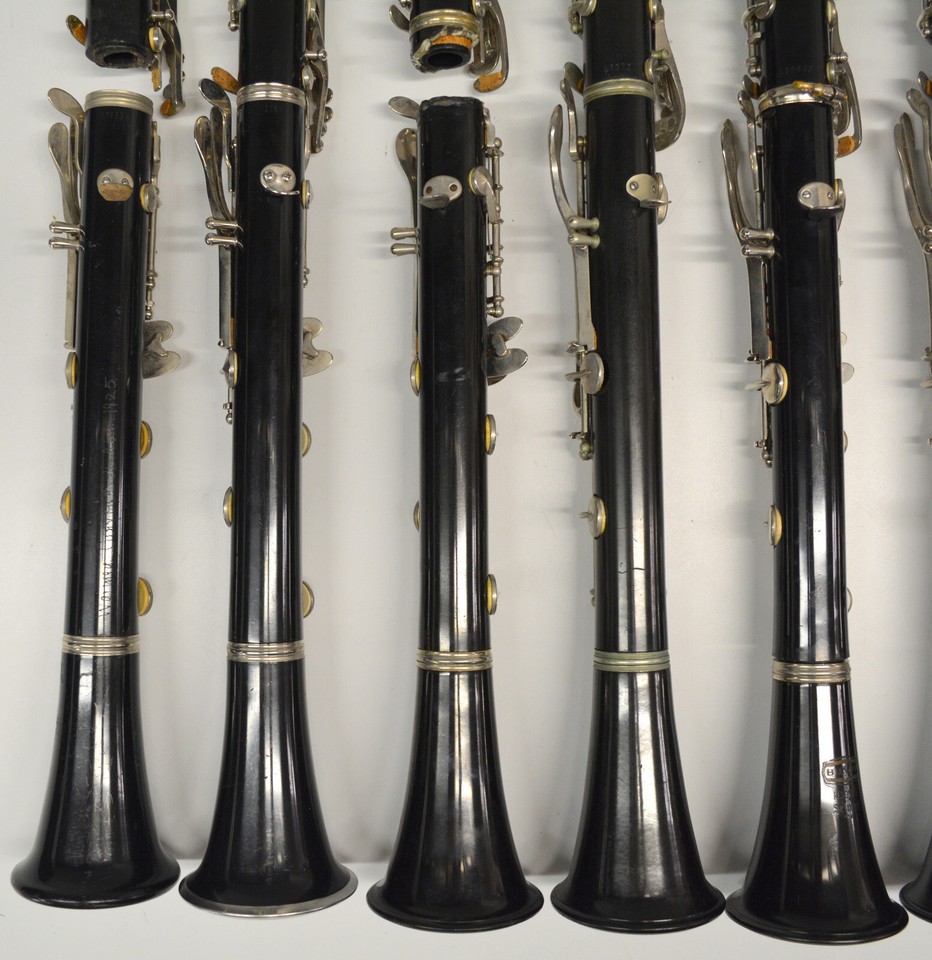 LOT/10 MAJOR BRAND Bb CLARINETS -NO BARRELS (YAMAHA,BUNDY,VITO,EVETTE ...
