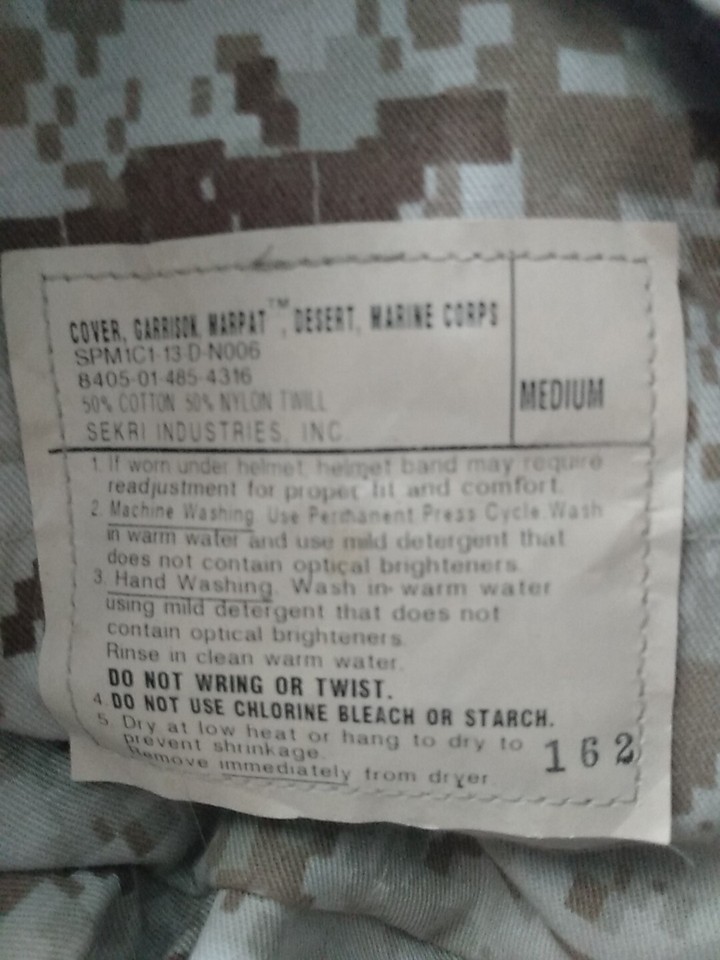 US Military USMC Green Camo Garrison Cover Hat Your Choice Size: Medium ...