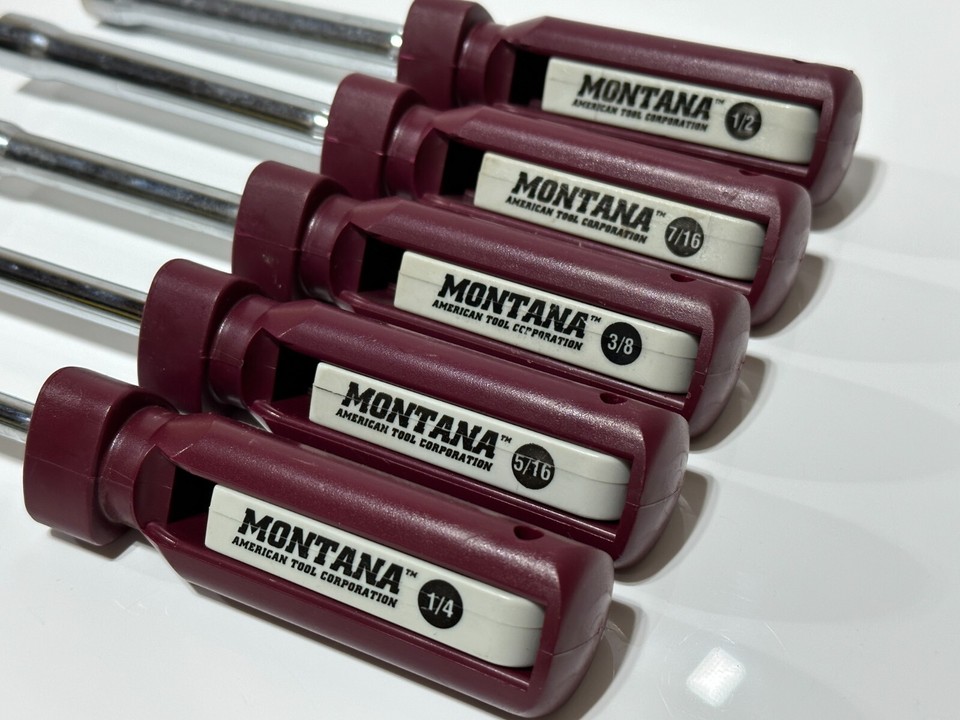 Montana AMERICAN Tool USA 5pc T-Handle Maroon SAE Nut Driver Set ...