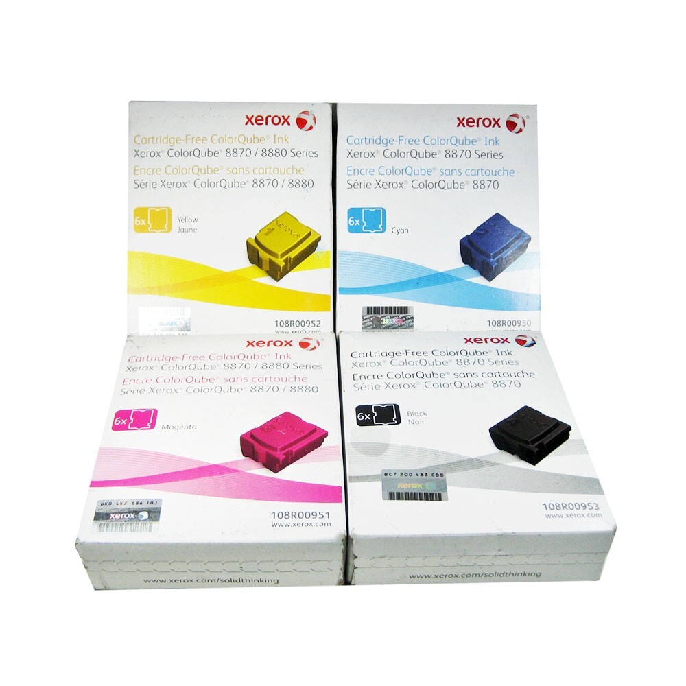 4PK Genuine Xerox ColorQube 8870/8880 Black & Color 6X Solid Inks ...