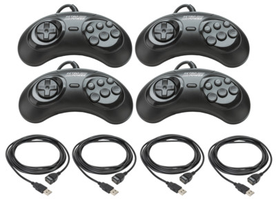 Sega Genesis USB Controller (4-player pack) with 10' USB Extension ...