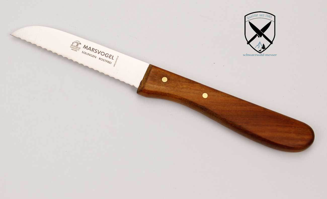 Tomaten - Gemüsemesser mit Wellenschliff Kirschholz Marsvogel Solingen ...