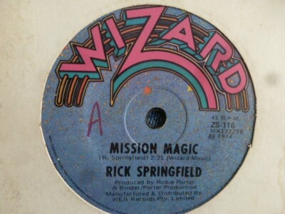 *RICK SPRINGFIELD "Mission magic / Music to streak by " 7"Vinyl Record ...
