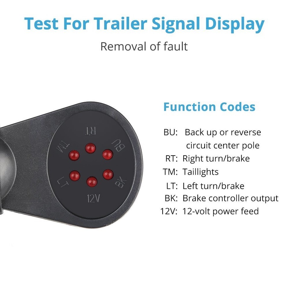 7-Way Car Truck Blade Wiring Circuit Tester Trailer LED Connector Plug ...