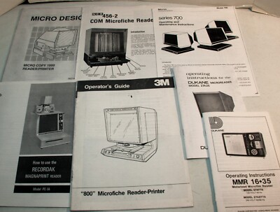 7 Photocopies of Microfilm, Microfiche Reader, Printer Owner's, User ...