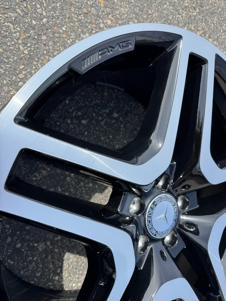 21" MERCEDES GLE GLS 63 53 MLE BLACK AMG OEM FACTORY STOCK WHEELS RIMS ...
