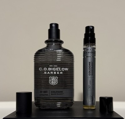 C.O. Bigelow Barber No 1581 Elixir Black Cologne Spray 2.5 Oz + 0.5 Oz ...