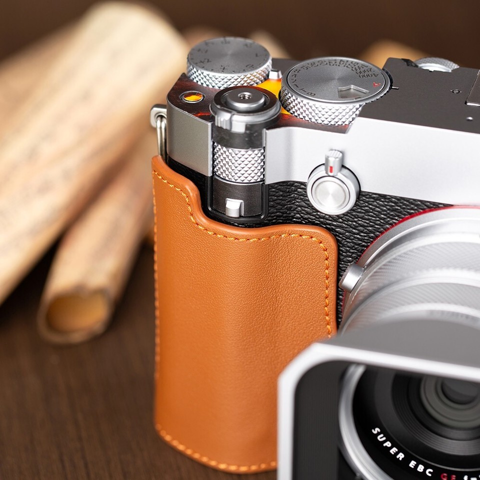 For Fujifilm GFX100RF Case Handmade Genuine Leather Half Camera Case ...