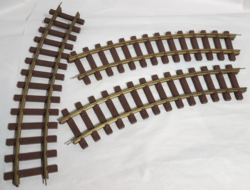 LOT OF 3 - Lionel G-gauge curved brass railroad track, 14 ties (Roughly ...