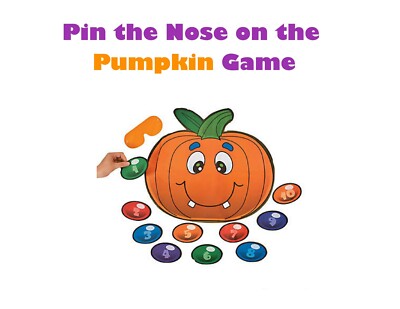 Pin Nose on the Pumpkin Game, Halloween Party Classroom Activity Trick ...