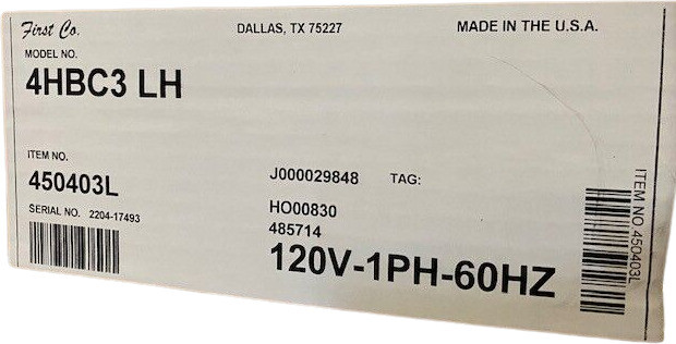 First Company 4HBC3-LH 400 CFM Fan Coil - Silver (4HBC3LH) for sale ...