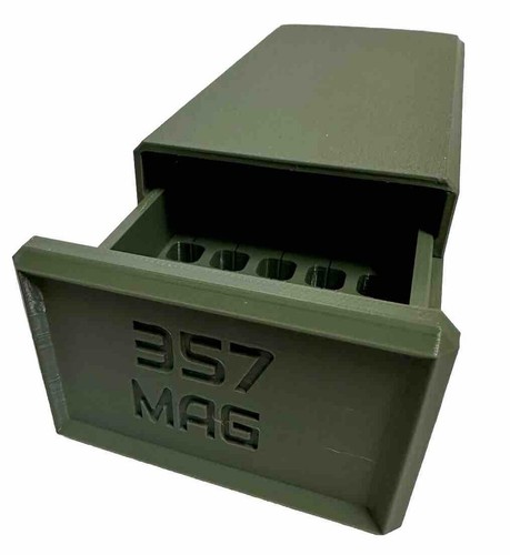 357 Mag Bullet Box Original 50 Round 357 Magnum Ammo Case w Removable ...