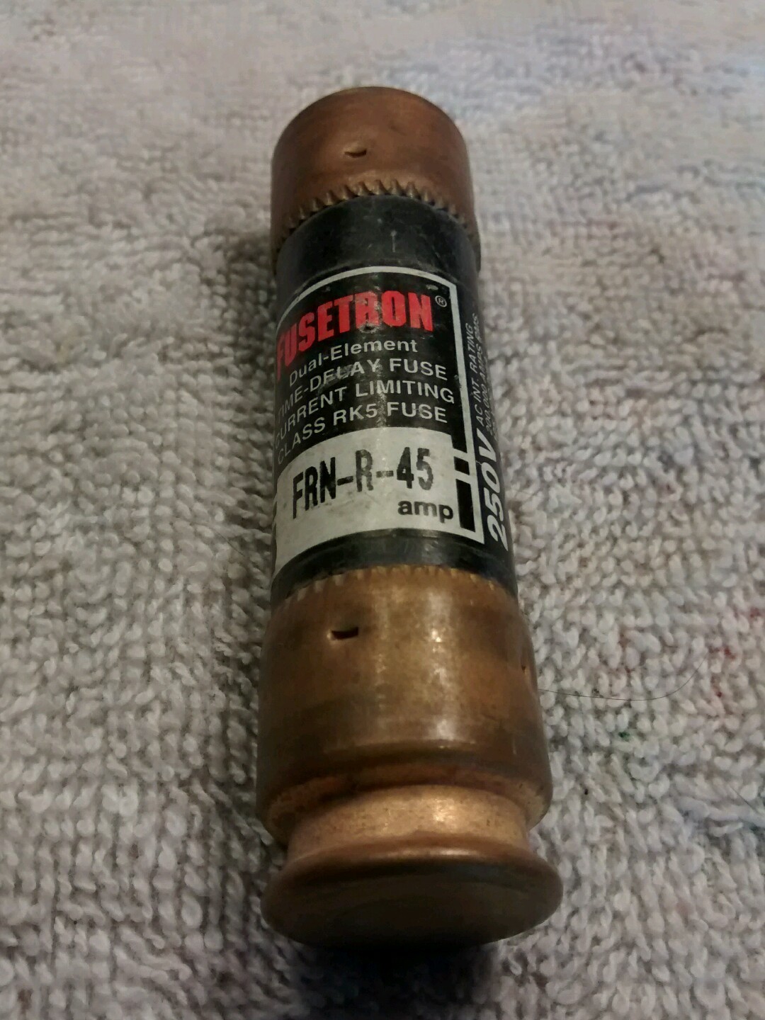 Bussman Fusetron FRN-R-45, 45 Amp 250V Class RK5 Dual Element Fuse | eBay