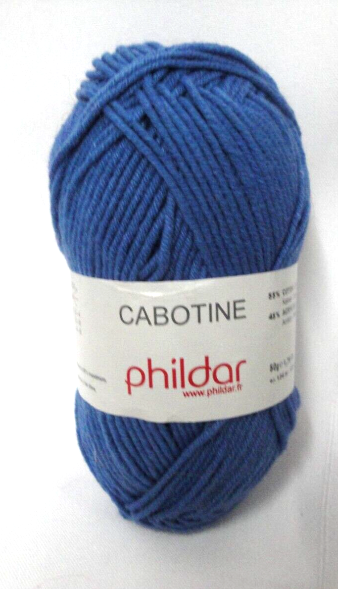 New ~ Phildar ~ CABOTINE ~Cotton Acrylic Yarn ~ 123 BLUE Ultramarine ...