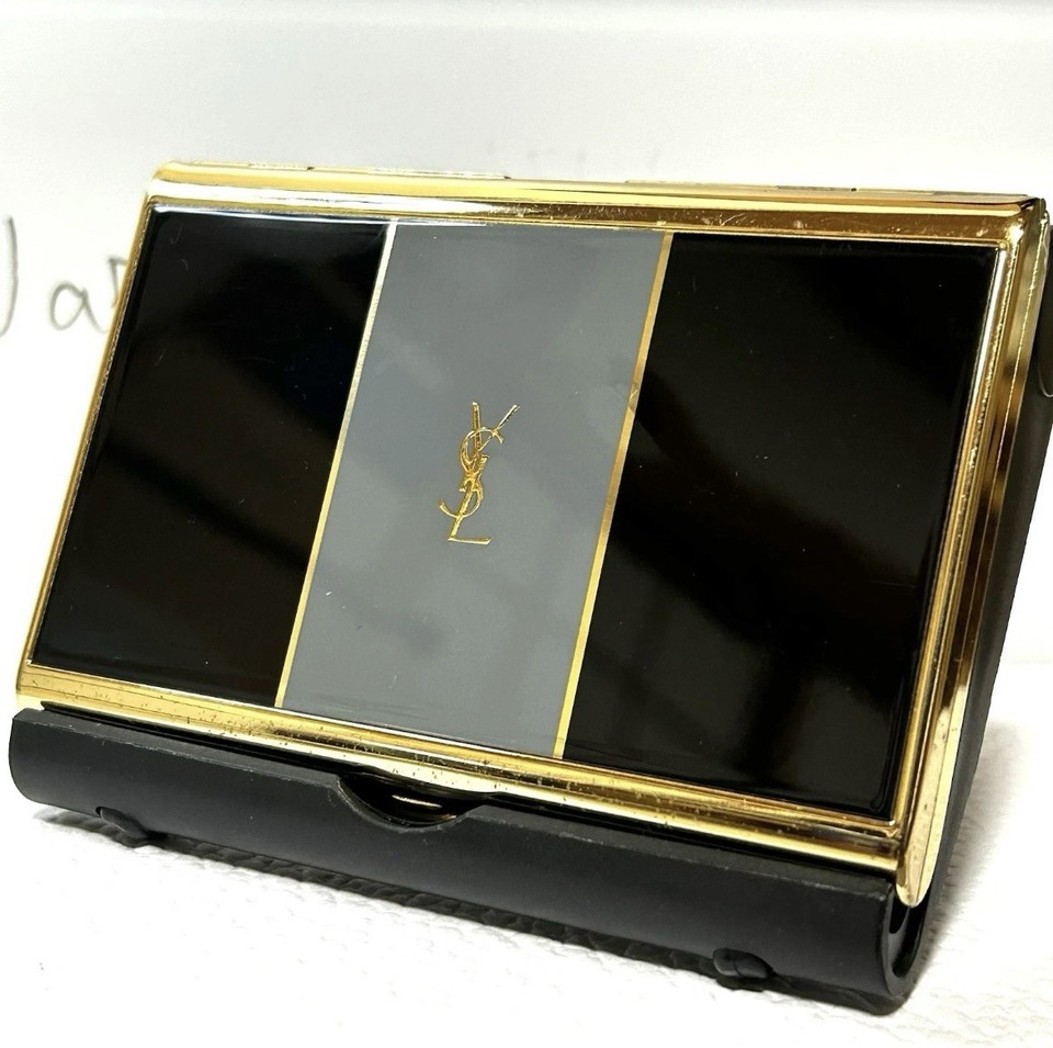 YVES SAINT LAURENT YSL Logo Vintage Cigarette Holder Card Case Black ...