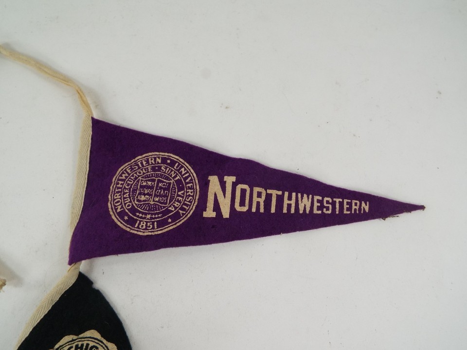 Vintage 5 Wool Felt Big Ten College Mini Pennants 8" Banner String | eBay