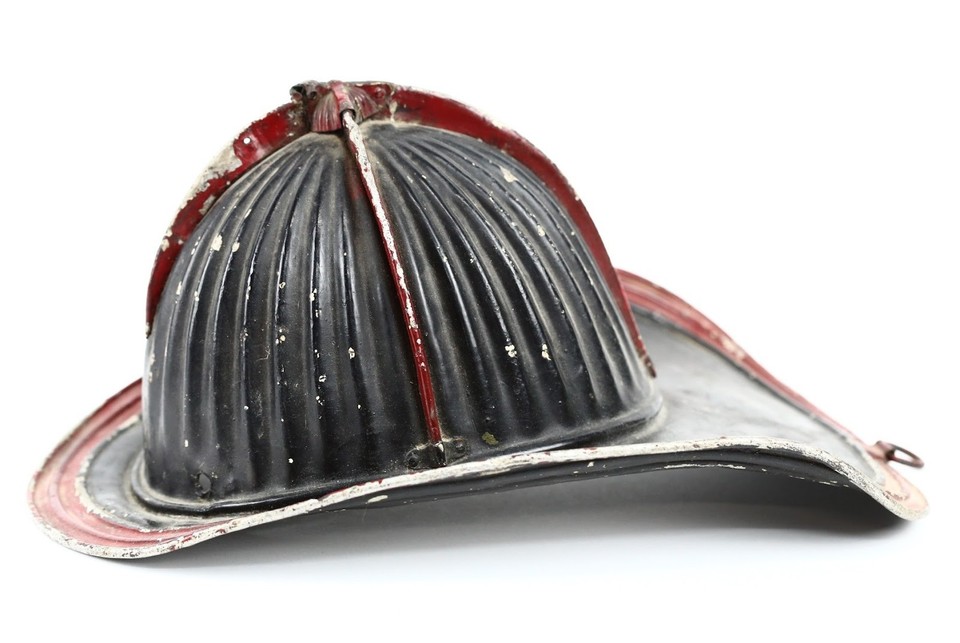 Cairns & Bro Metal Firefighter Helmet, Missing Finial, 23.5" Head ...