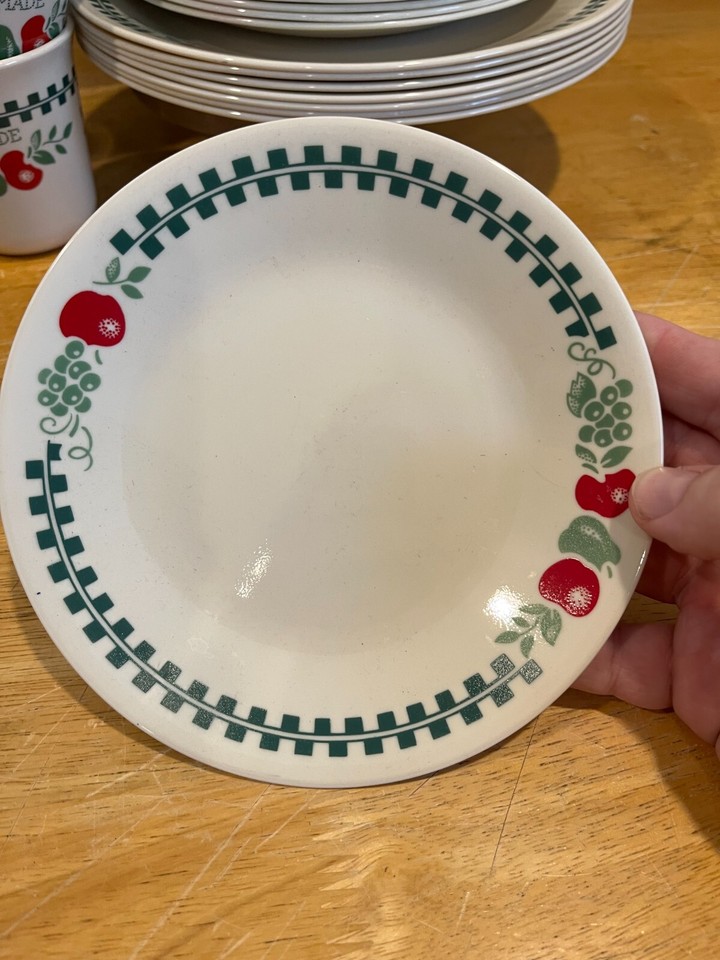 Corelle Farm Fresh Homemade Apples Green Grapes Replacement Dishes ...