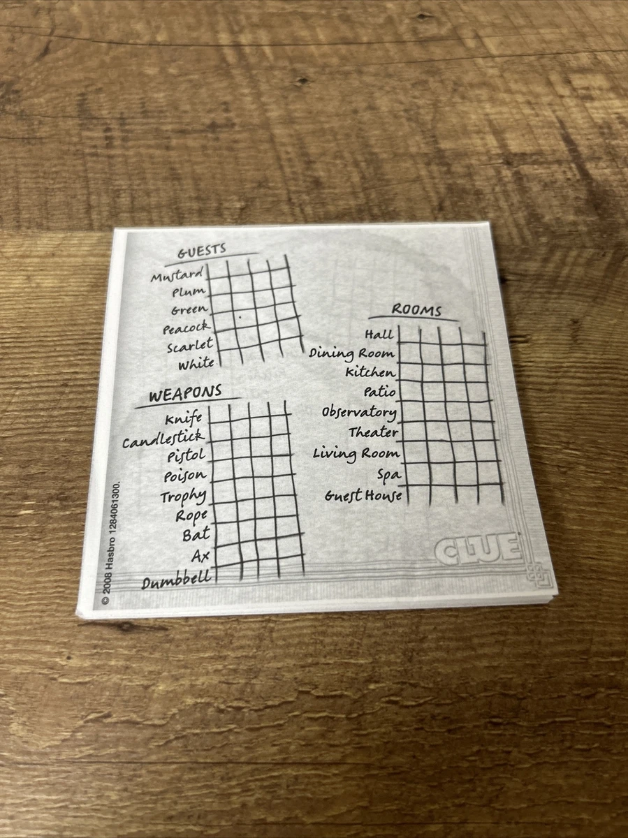 Clue Detective Notepad