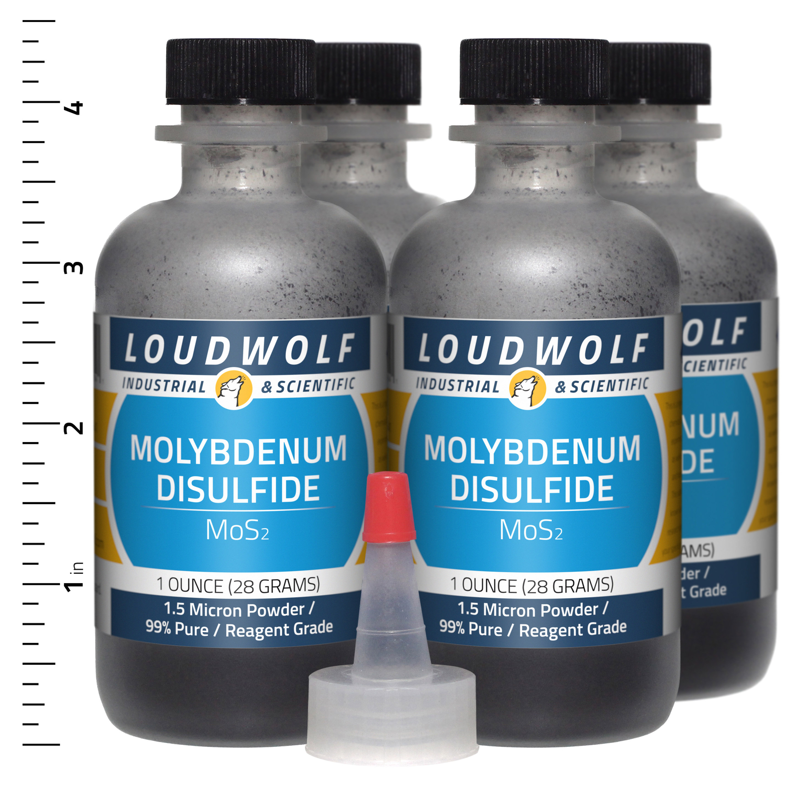 Molybdenum Disulfide 4 Oz Total (4 Bottles) Reagent Grade 1.5 Micron ...