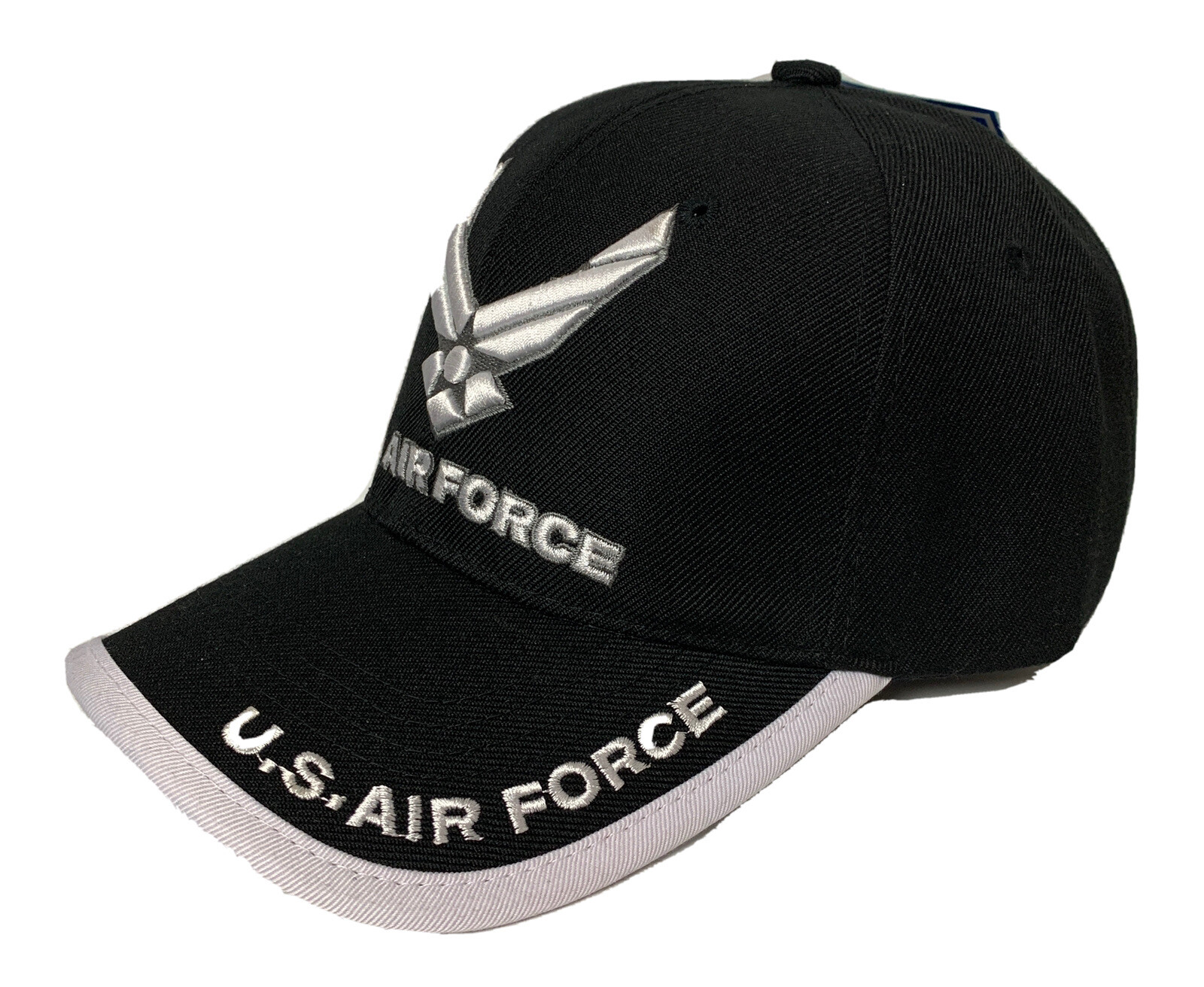 LICENSED Deluxe Black US AIR FORCE USAF INSIGNIA LOGO EMBLEM Wings CAP ...