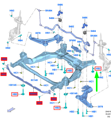 FORD EDGE MK2 FRONT SUBFRAME BOLT W716457-S439 1765481 ORIGINAL for ...