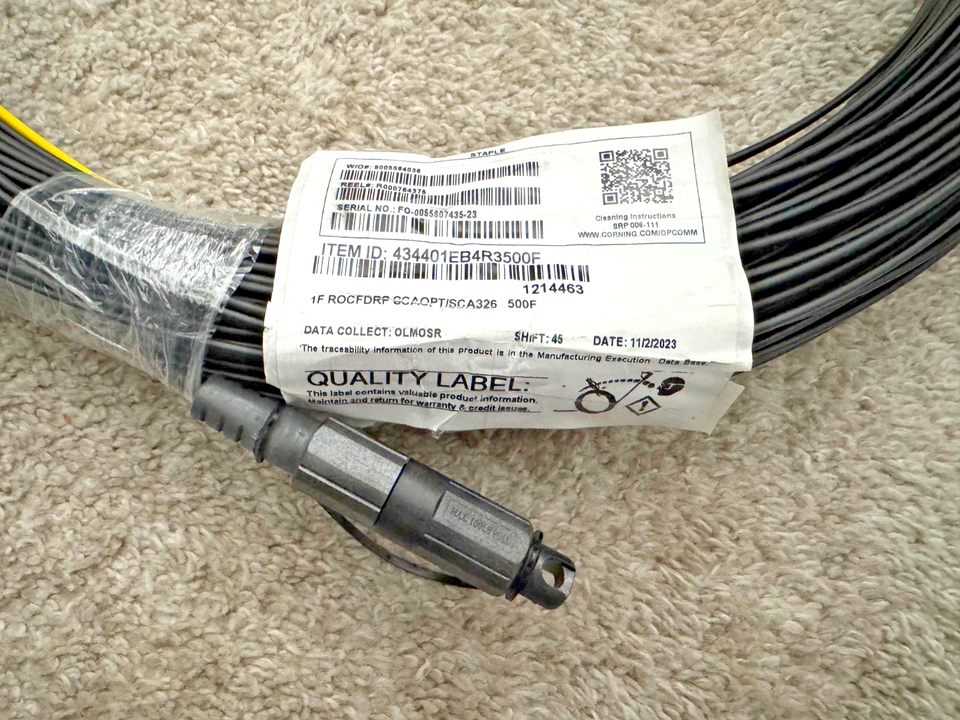 500ft Corning Flat Fiber Optic Drop Cable - 434401EB4R3500F F1 SCAOPT ...