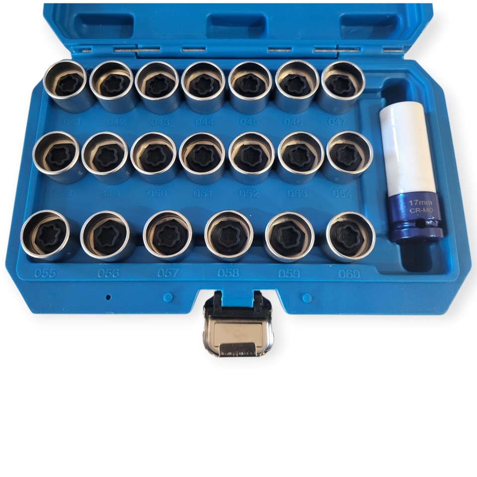 21Pc Master Lock Wheel Nut Stud Key Set BMW Removal Lug Nuts Locking ...
