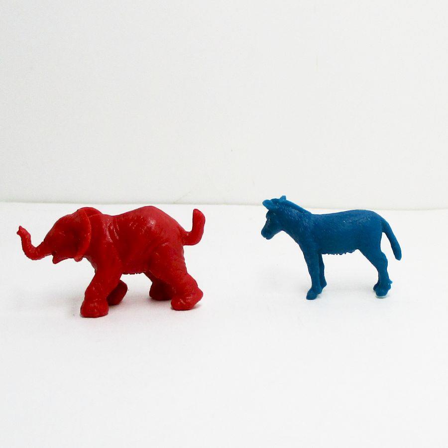 Political Mascots Mascots Election Blue Donkey Red Elephant Toy Figure