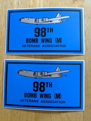 Vintage 98th Bomb Wing (M) Veterans Association stickers 2x Unused | eBay