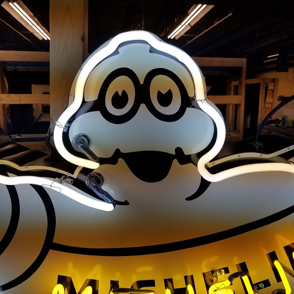 New Michelin Man Porcelain Neon Sign 75 IN W x 60 IN H | eBay