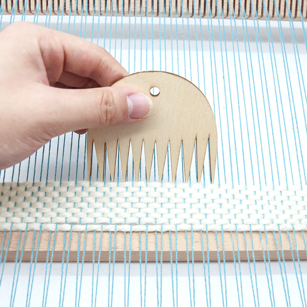Crochet Needle Threading Shuttle Comb Wood Hand Loom Stick Set ...