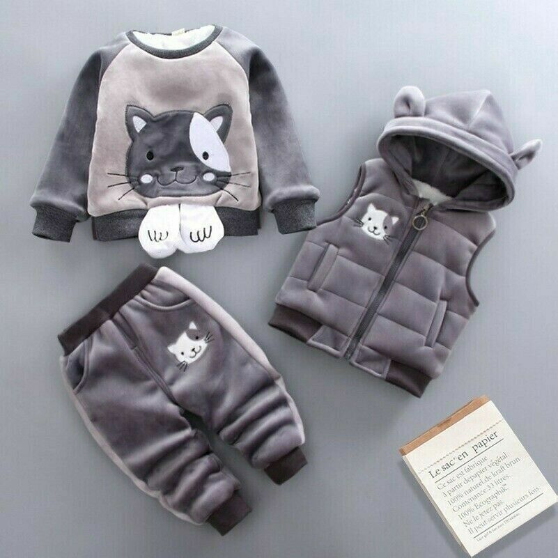 Baby Winter Warm Velvet Long Sleeve Hooded Coat + Outerwear Jacket ...