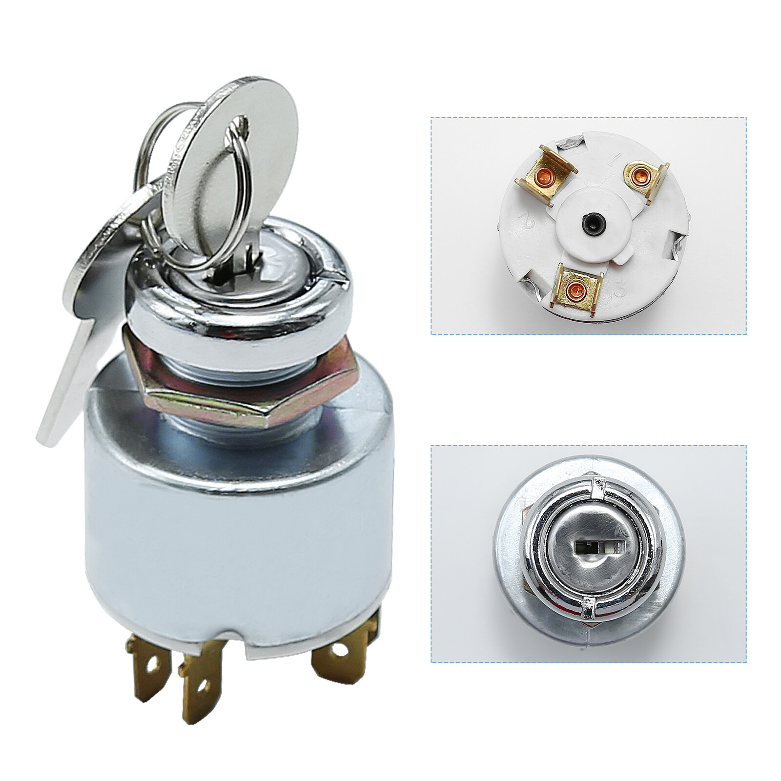 Universal Ignition Key Starter Switch W/ 2 Keys For Car Tractor Trailer ...