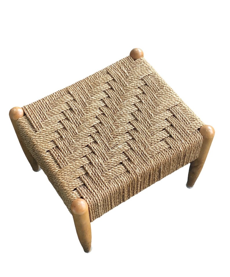 Mid Century Modern Foot Stool ~ Danish Cord | eBay