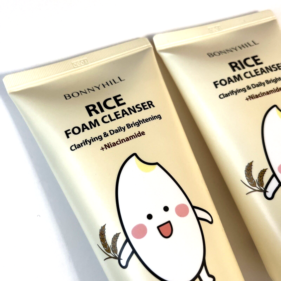 New Lot 2x Korean BONNYHILL Rice Foam Cleanser 170ml 5.7fl oz Claryfing ...