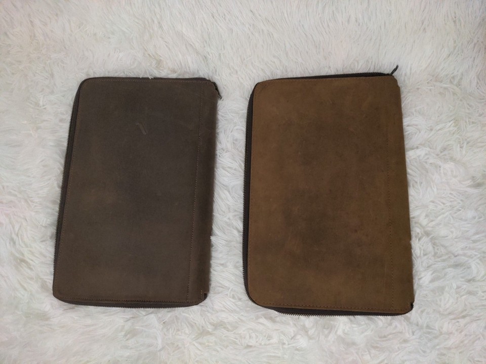 Real Leather Hand-made A4 Folio Zipped document Folder Brown New | eBay UK