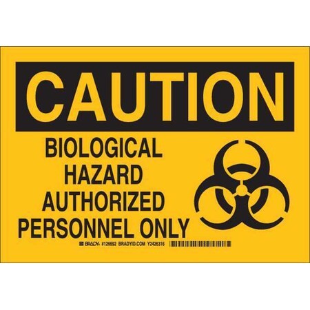 BRADY 126690 Caution Sign, 7 in H, 10 in W, Rectangle, English, 126690 ...