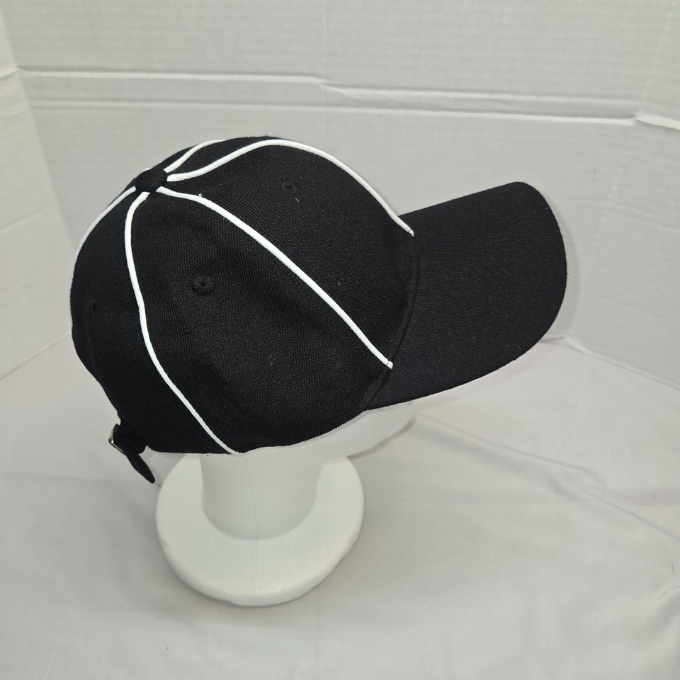 Umpire Black and White Stripe zebra referee hat Adjustable Strapback ...