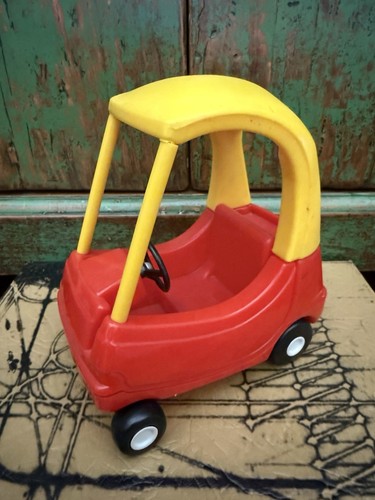 Vintage Little Tikes Dollhouse Red Yellow Cozy Coupe Toy Mini Car 6.5 ...