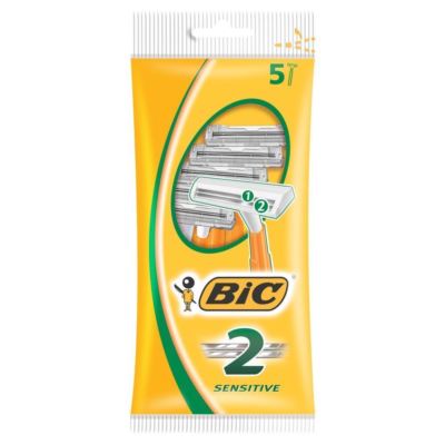 Bic 2 Sensitive Disposable Razor Twin Blade Fixed Head Men's Razors ...