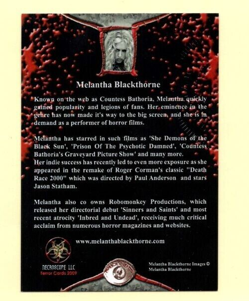 TERROR CARDS MELANTHA BLACKTHORNE AUTOGRAPH BLOOD EDITN SCREAM QUEEN ...