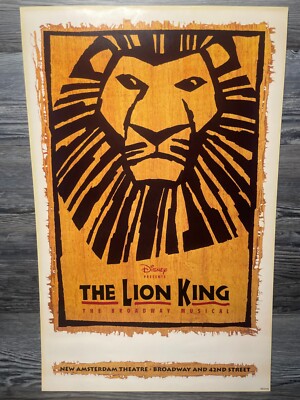 THE LION KING, THE BROADWAY MUSICAL, WINDOW CARD | eBay